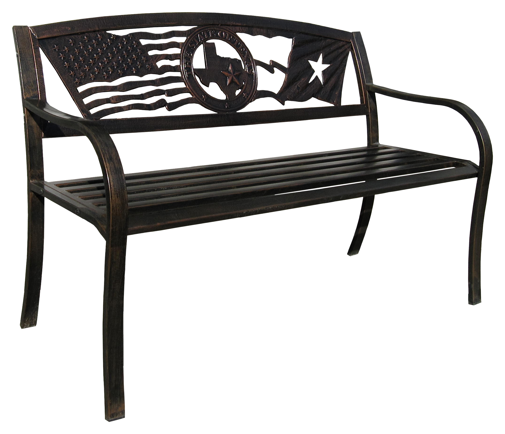 Leigh Country Flags Over Texas Garden Bench | BoondockGear.com
